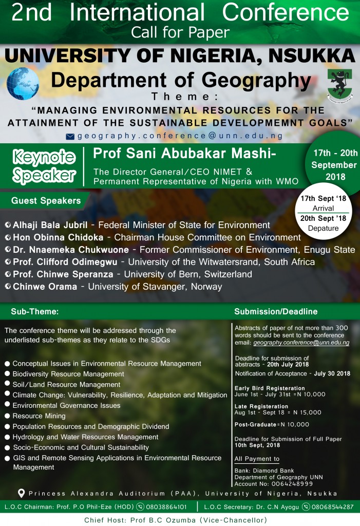 Second International Conference - University Of Nigeria Nsukka