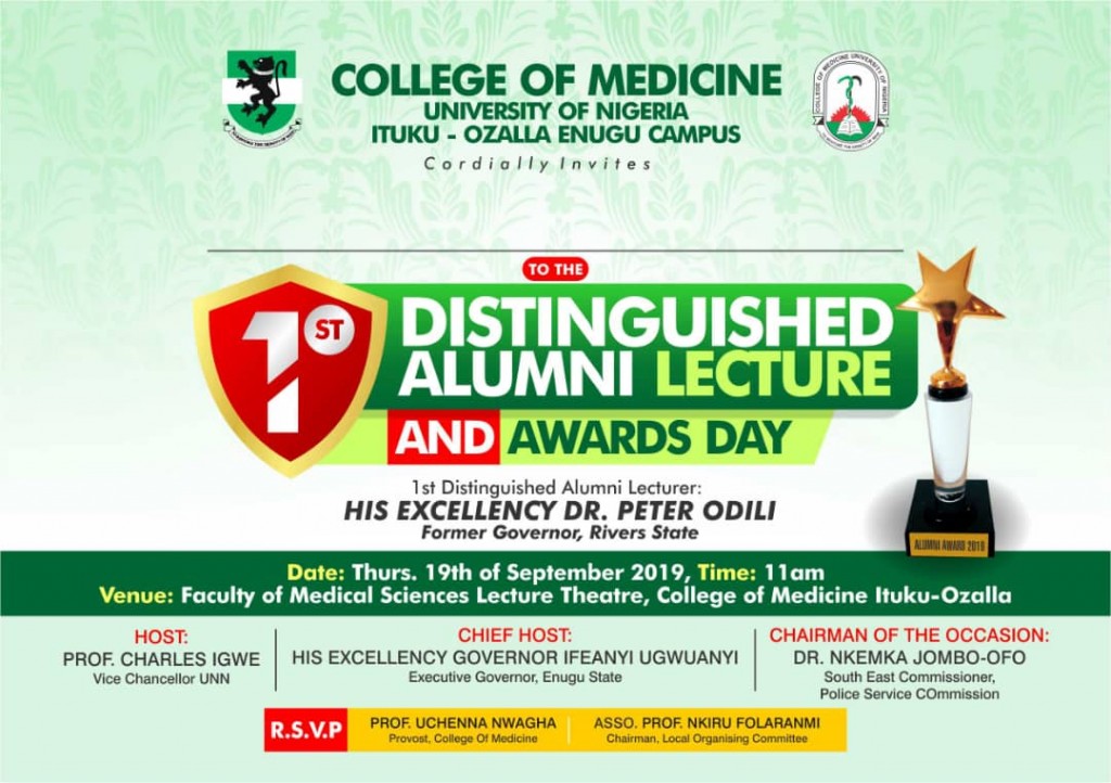 1st Distinguished Alumni lecture and Awards Day - University Of Nigeria ...