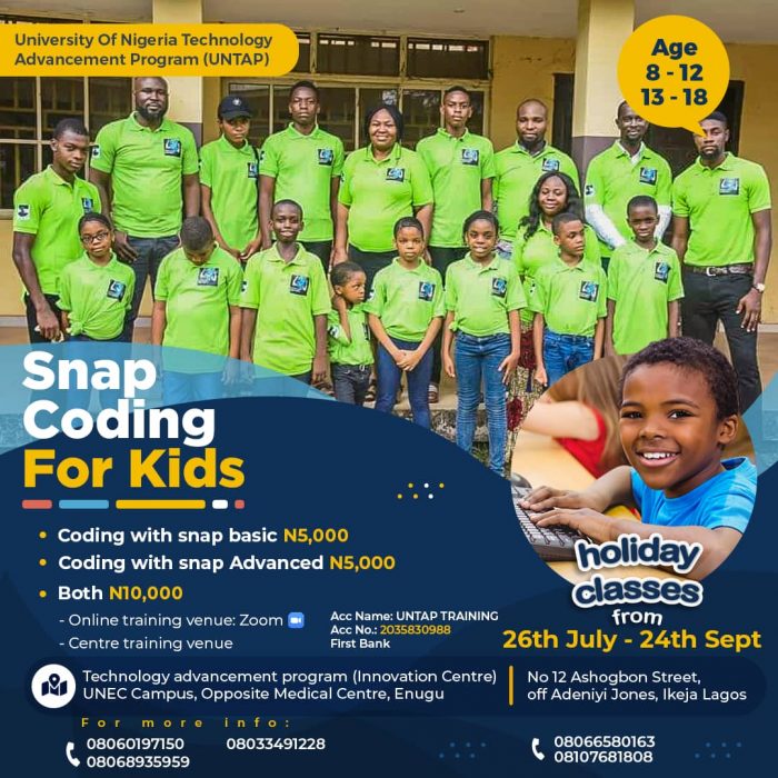 Snap Coding for Kids : Holiday Lesson - University Of Nigeria Nsukka